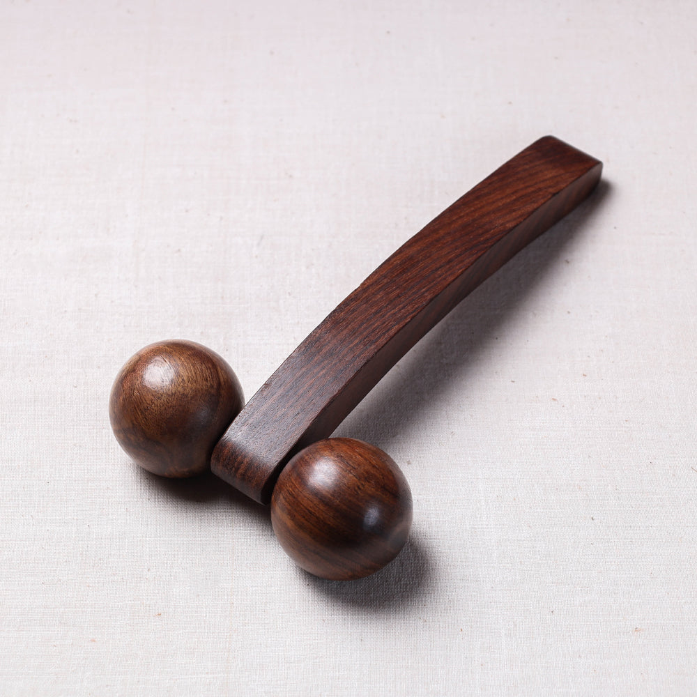 Buy Handcarved Natural Neem Wood Acupressure Back/Spin Roller online l ...