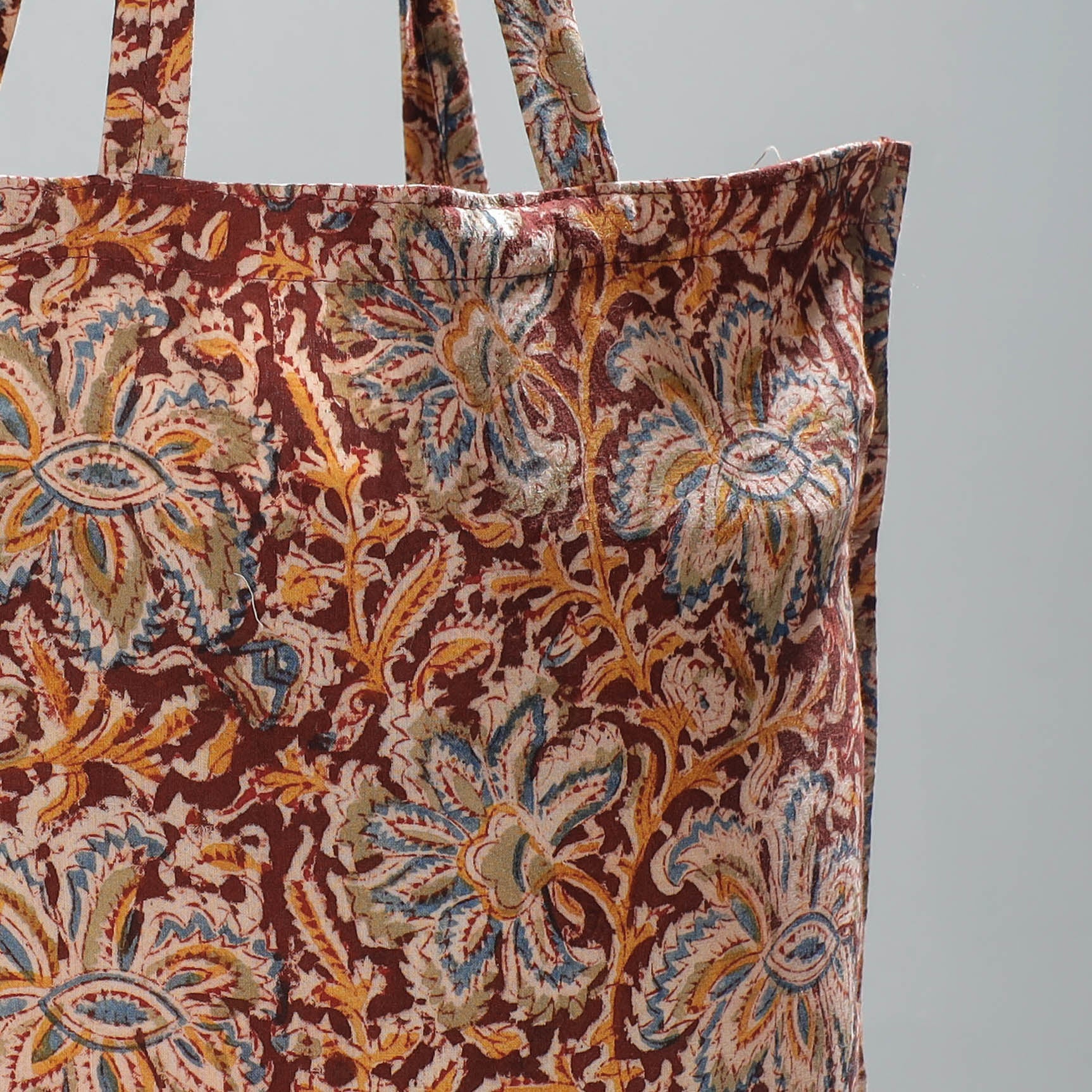 Buy Kalamkari Block Printing Cotton Jhola Bag Online at iTokri.com ...